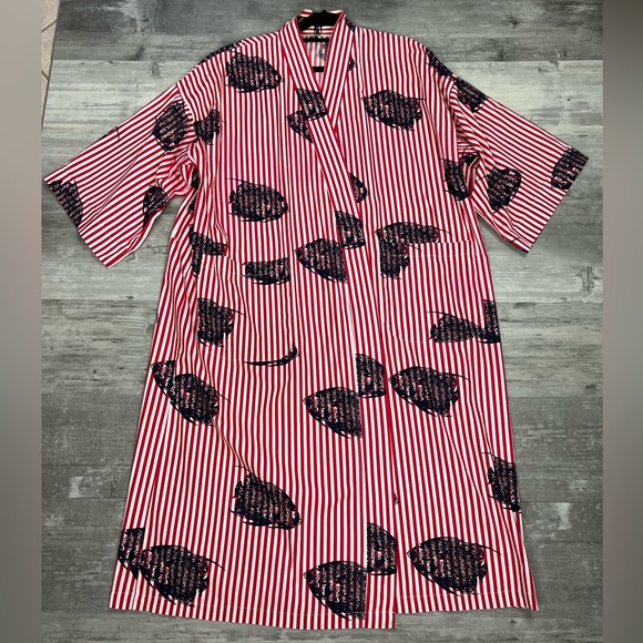 Nautica | Other | Vintage Nautica Red White Stripe Fish Robe | Poshmark